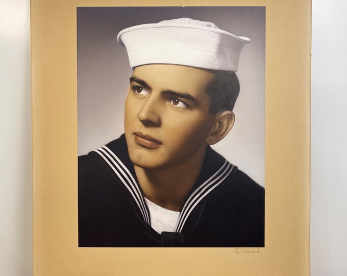 1940s US Navy Sailor Hand-tinted Photo: Vintage Military Portrait - Etsy