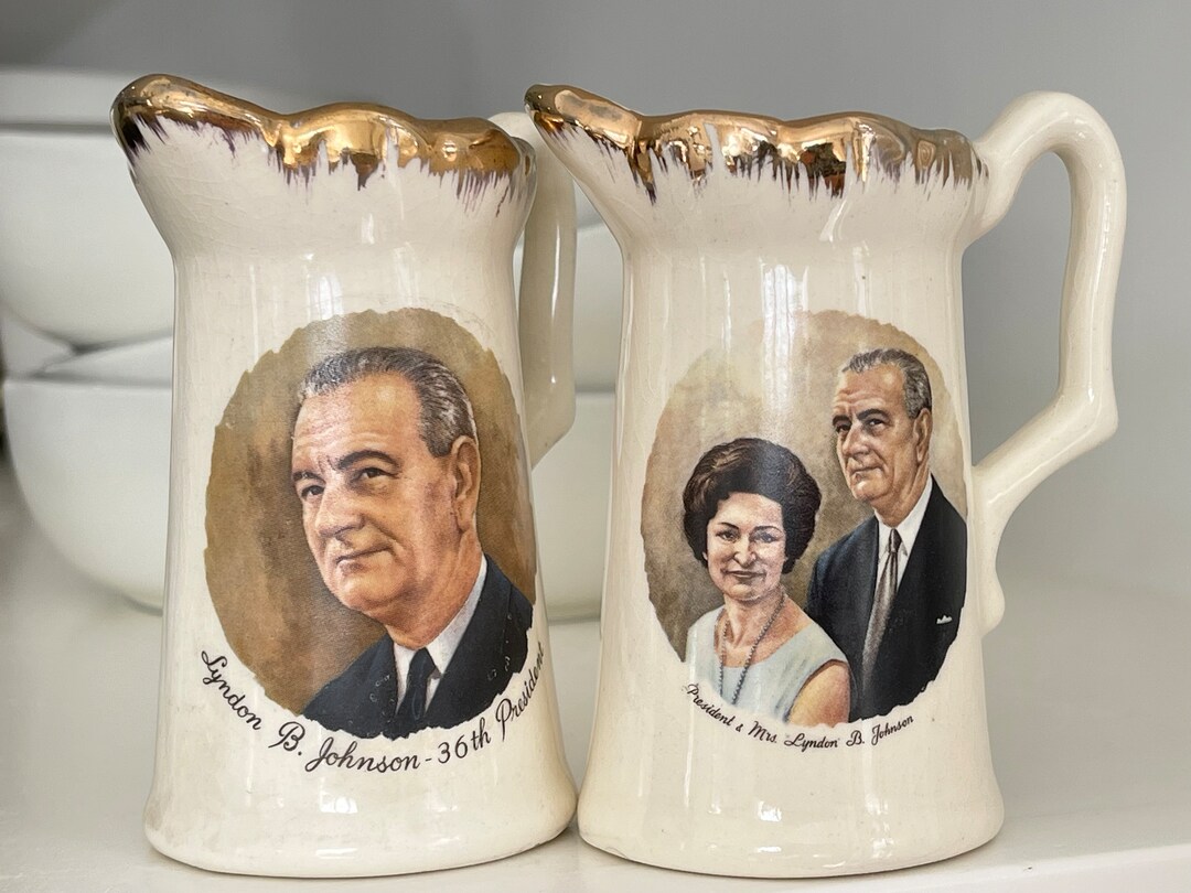 36th US President Lyndon B. Johnson Set of Creamer Pitchers - Etsy