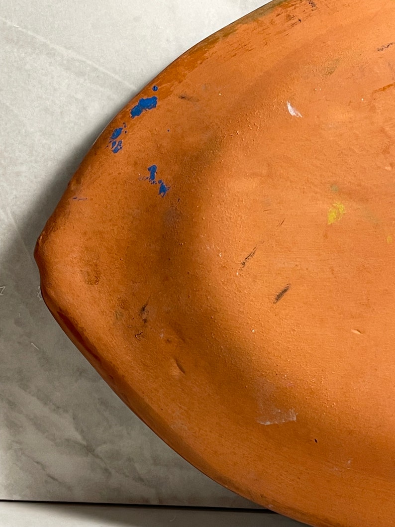 Mexican Red Clay Platter With Vibrant Hand Painted Scene - Etsy