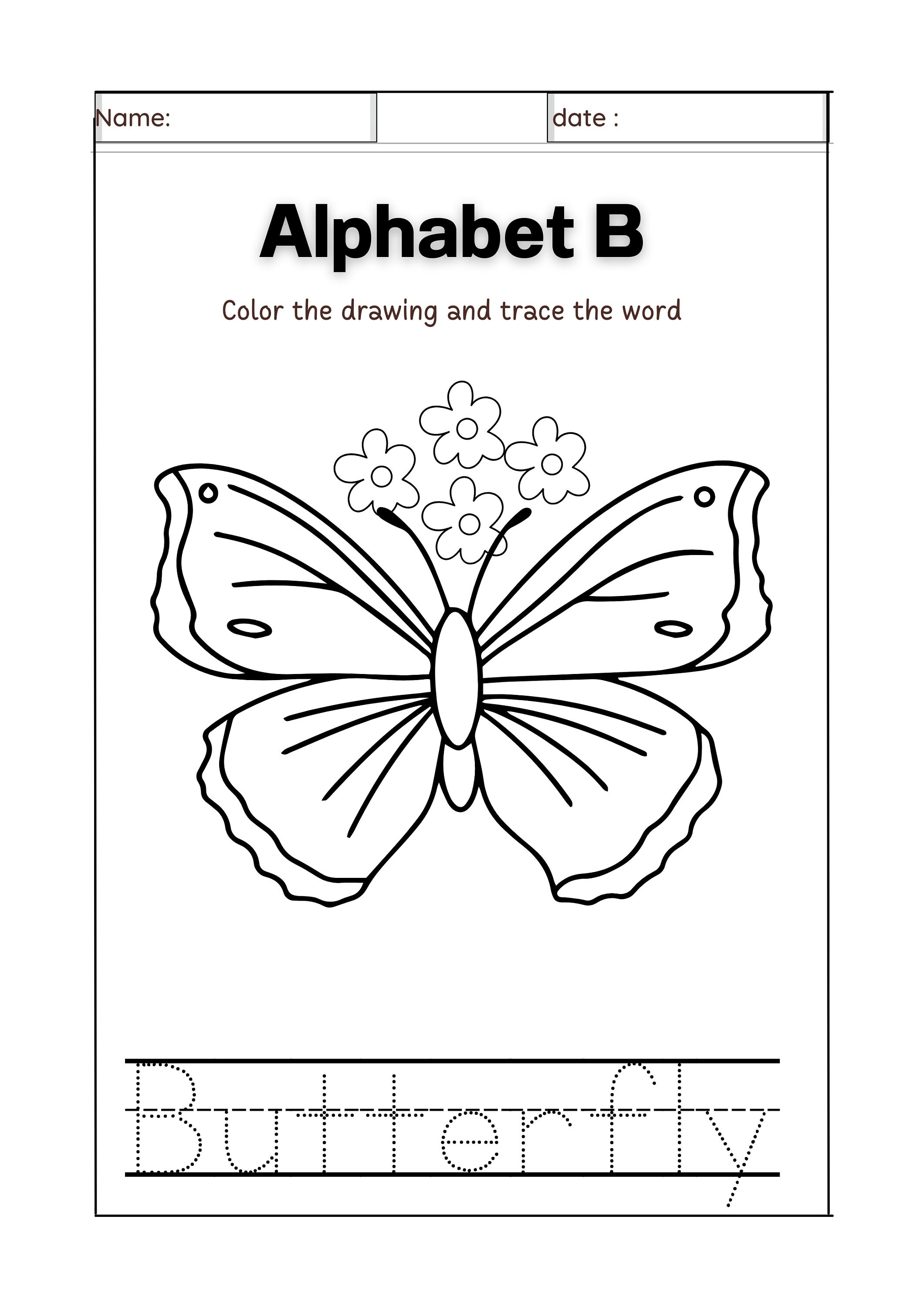 Alphabet Tracing Worksheet, 26 Page Printable, Digitalfile - Etsy