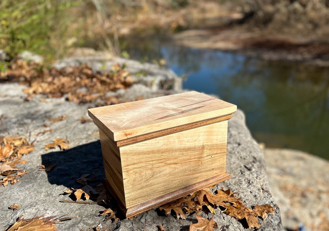 Wormy Maple Urn With Walnut Accents - Etsy