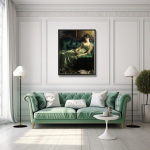 Decadent Young Woman , Woman Portrait, Living Room Art Wall , Instant ...