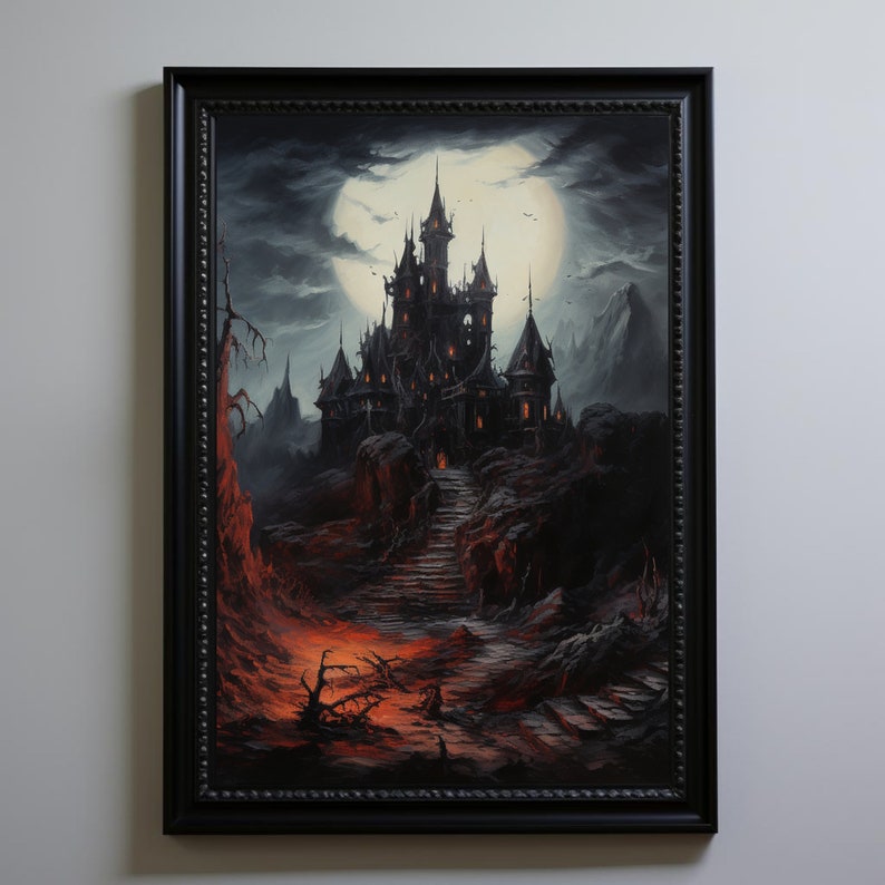 Dracula's Deathly Castle - Oil Painting. Dark Series,living Room Art ...