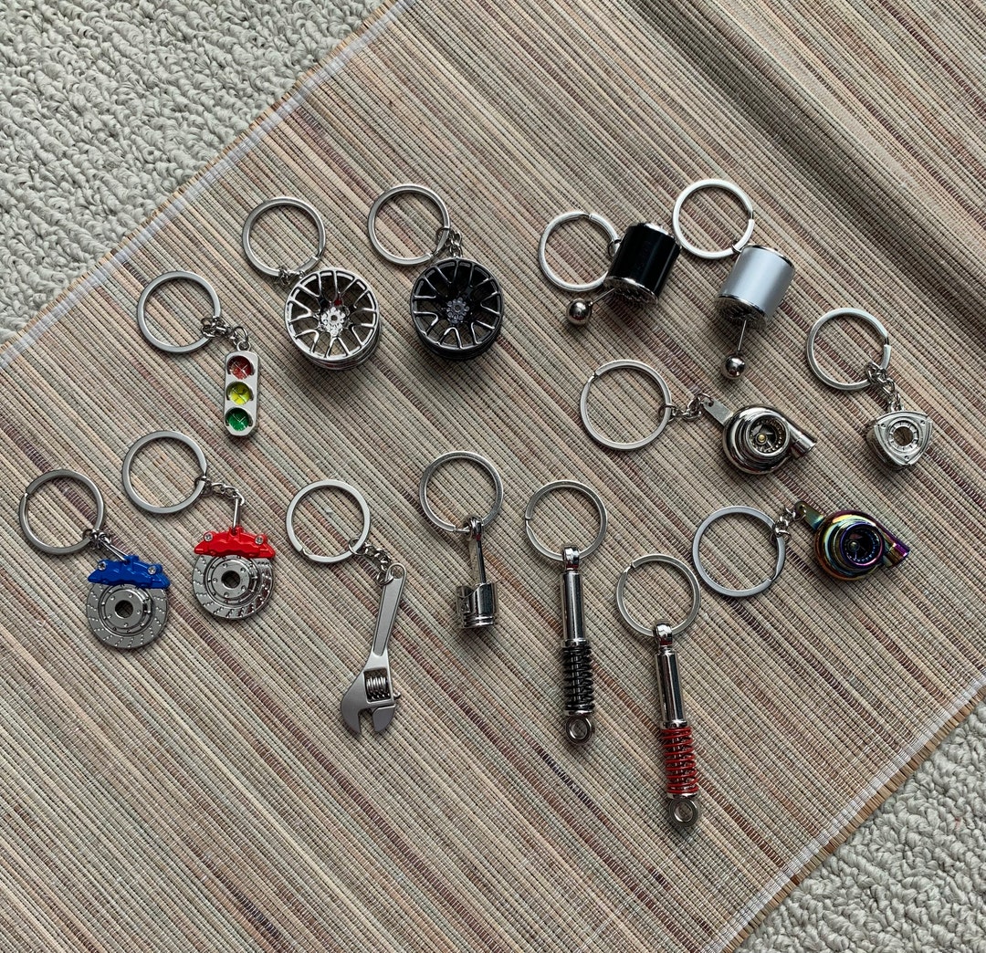 Auto Parts Metal Keychains, Car Parts, Turbo, Shock, Gearbox, Piston ...