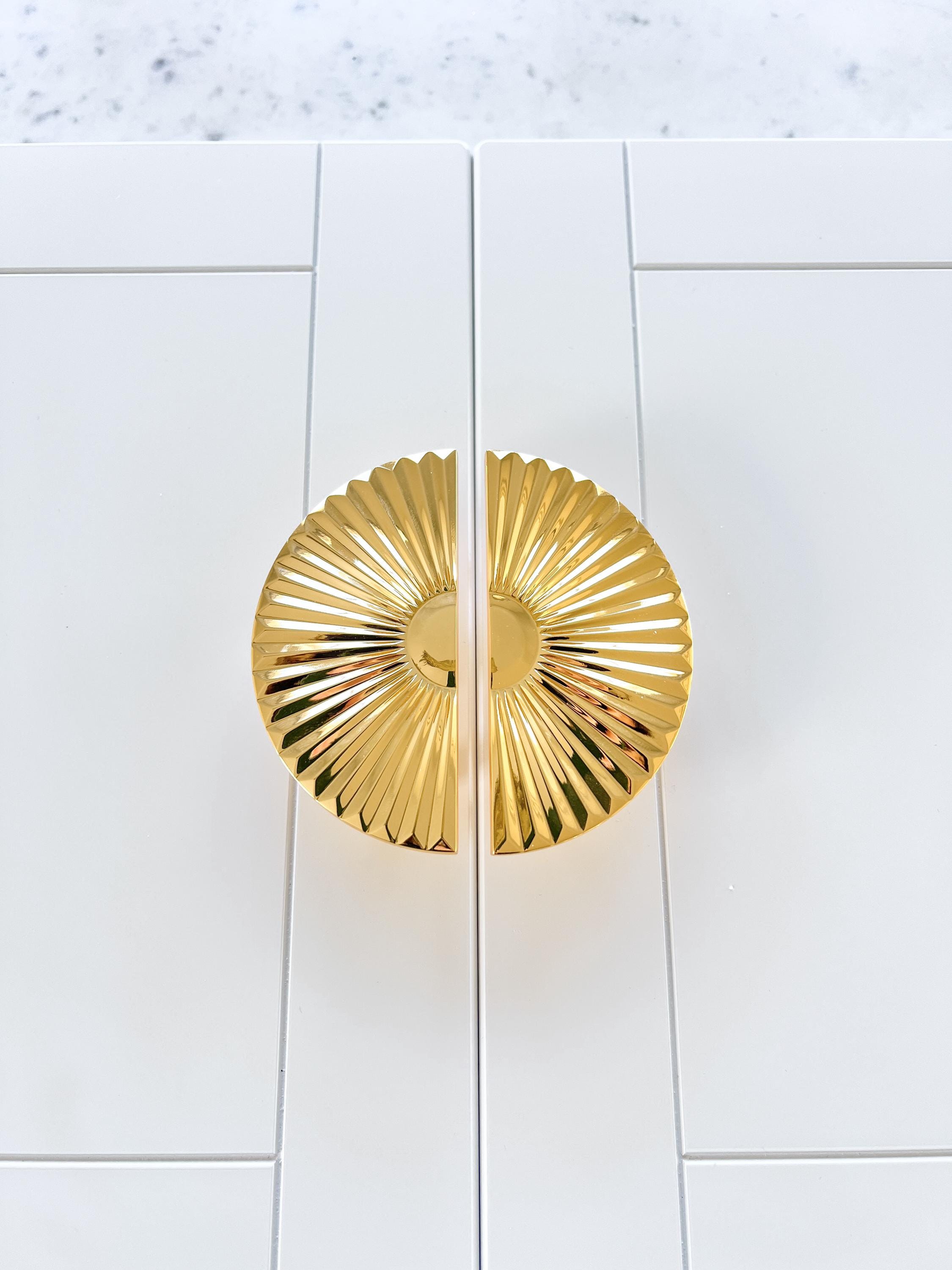 Gold Semi Circle Cabinet Pull Handle, Glossy Gold Drawer Pull Handles ...