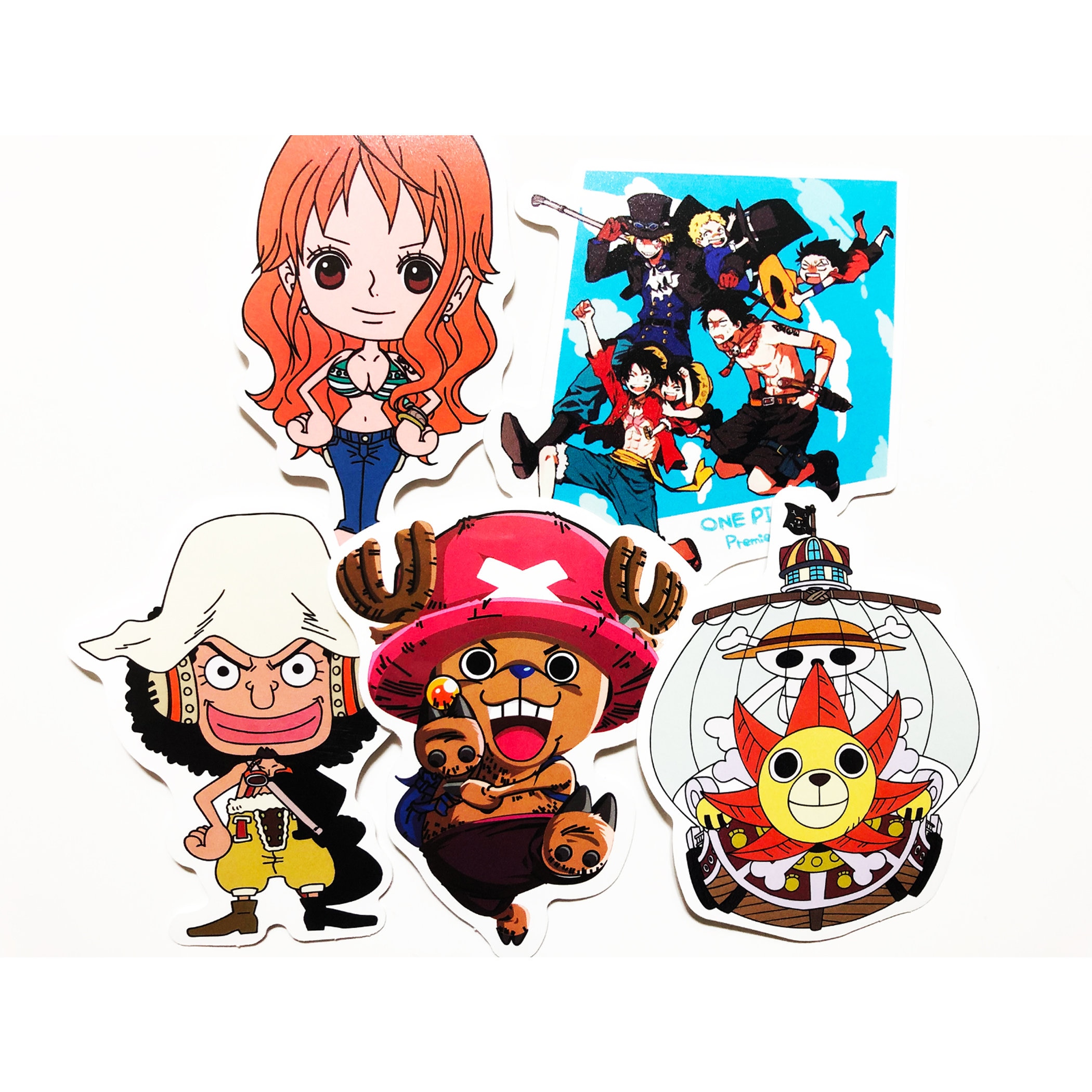 Set of 5 One Piece Anime Laptop Wall Stickers Luffy Tony Nami Usopp - Etsy
