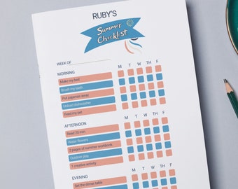 Editable Chore Chart, Printable Summer Daily Checklist for Kids, Chore ...