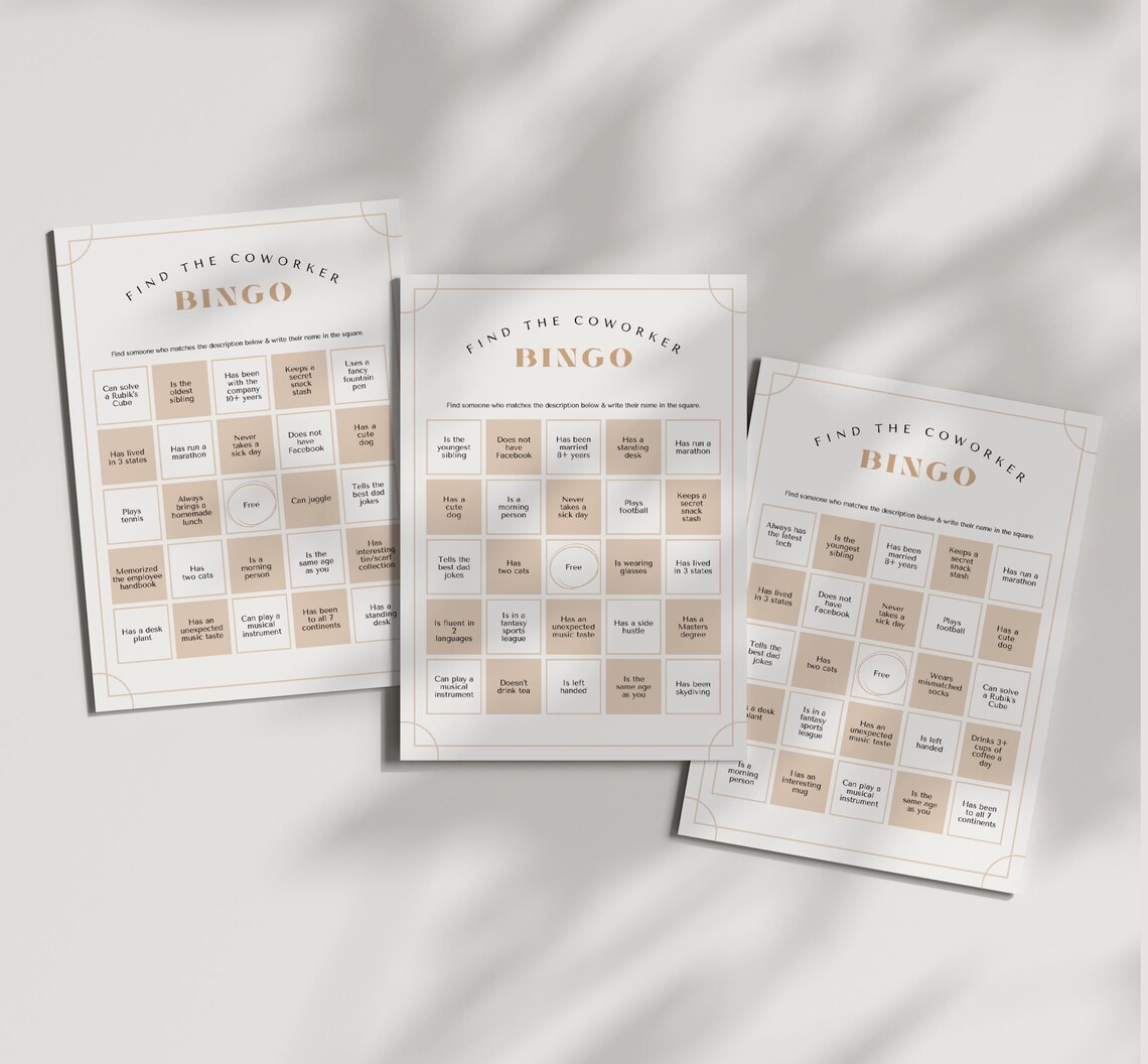 Workplace Bingo Find the Coworker Bingo Office Party Bingo Icebreaker ...