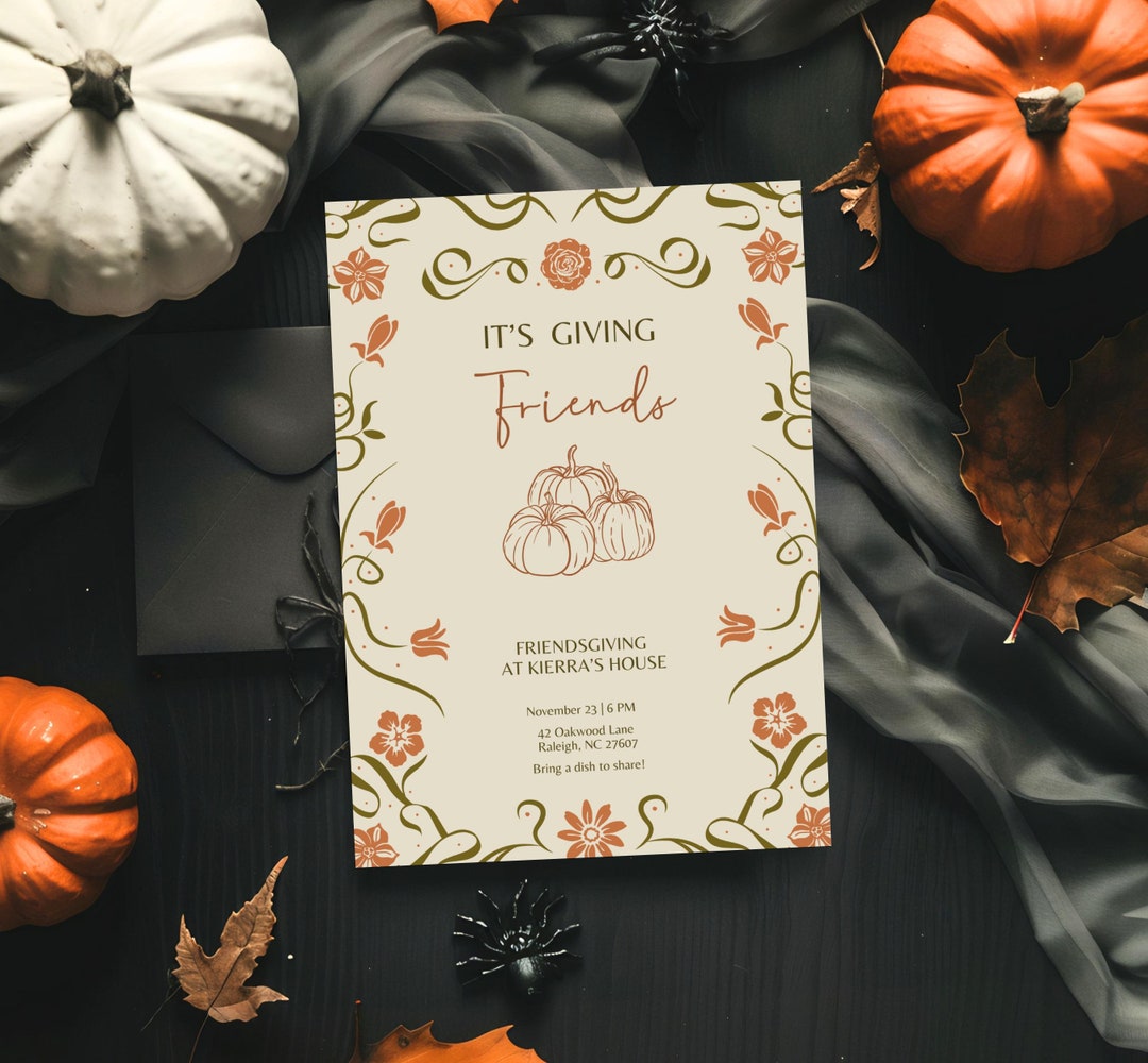 Friendsgiving Potluck Invitation It's Giving Friends Invite ...