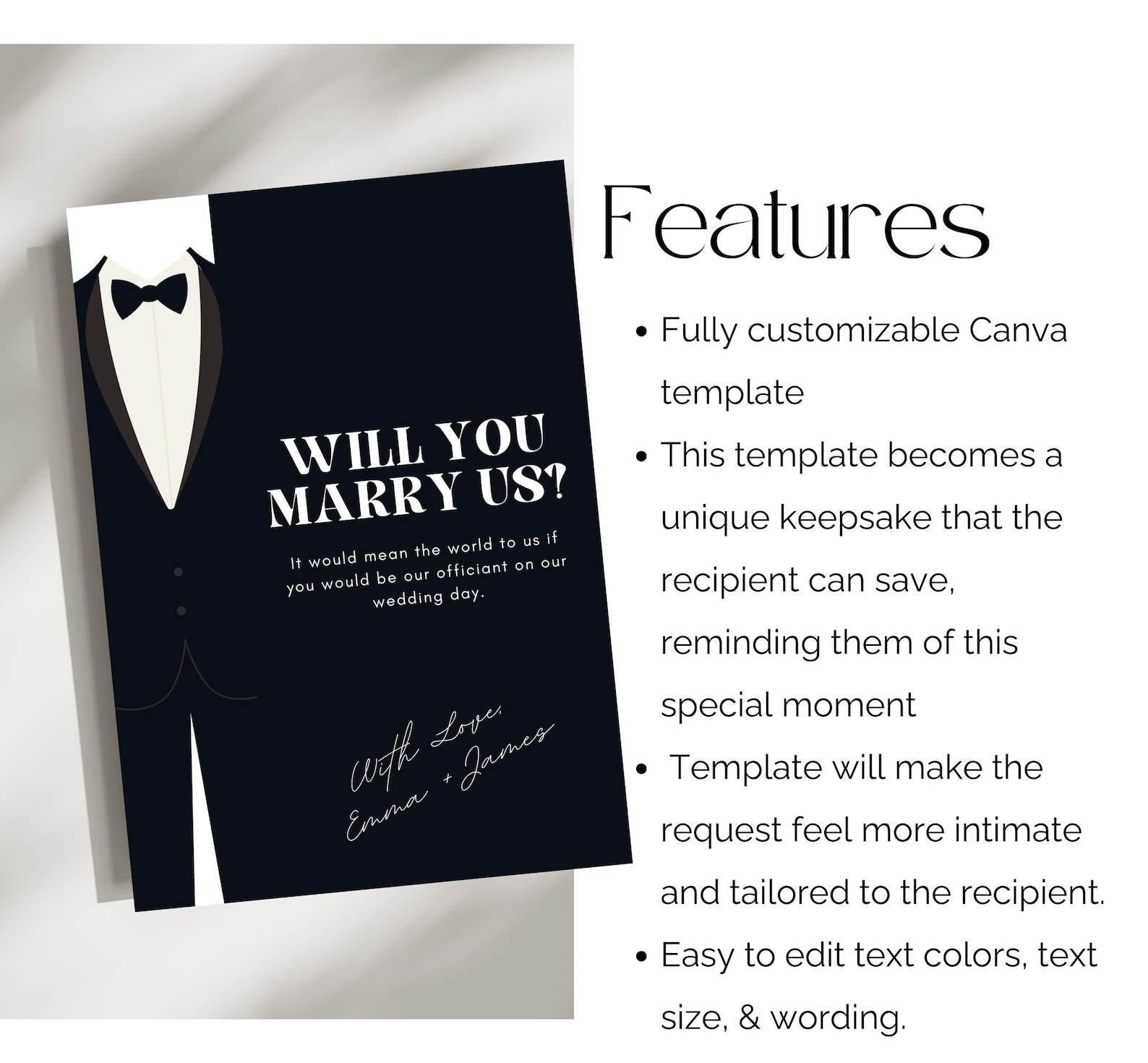 Officiant Proposal Card Will You Marry Us Printable Editable Card Ask ...