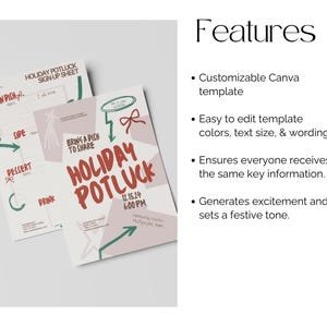 Christmas Potluck Sign up Sheet Editable Potluck Flyer Holiday Potluck ...