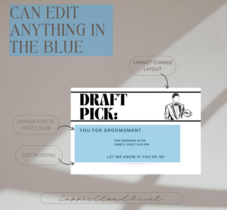 Groomsman Proposal Card Template Football Themed Cheap Groomsman Gift ...