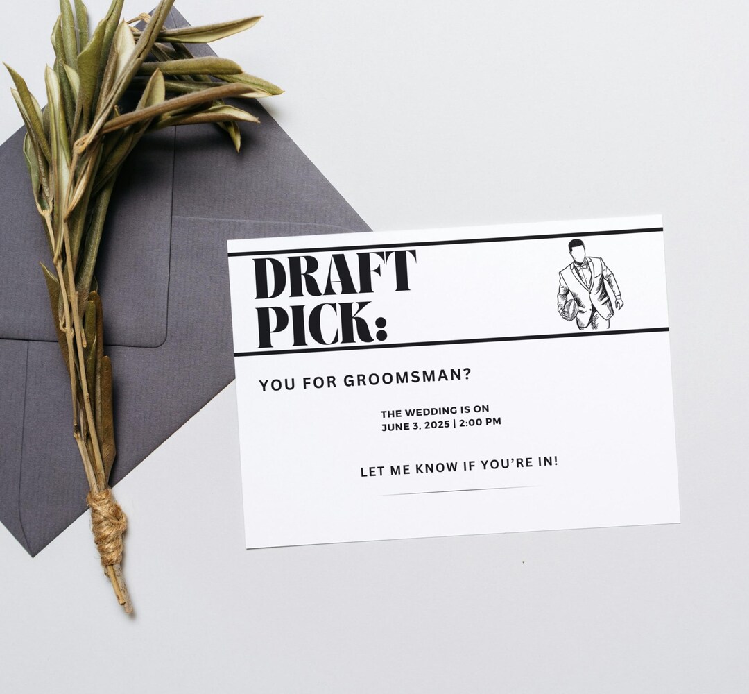 Groomsman Proposal Card Template Football Themed Cheap Groomsman Gift ...