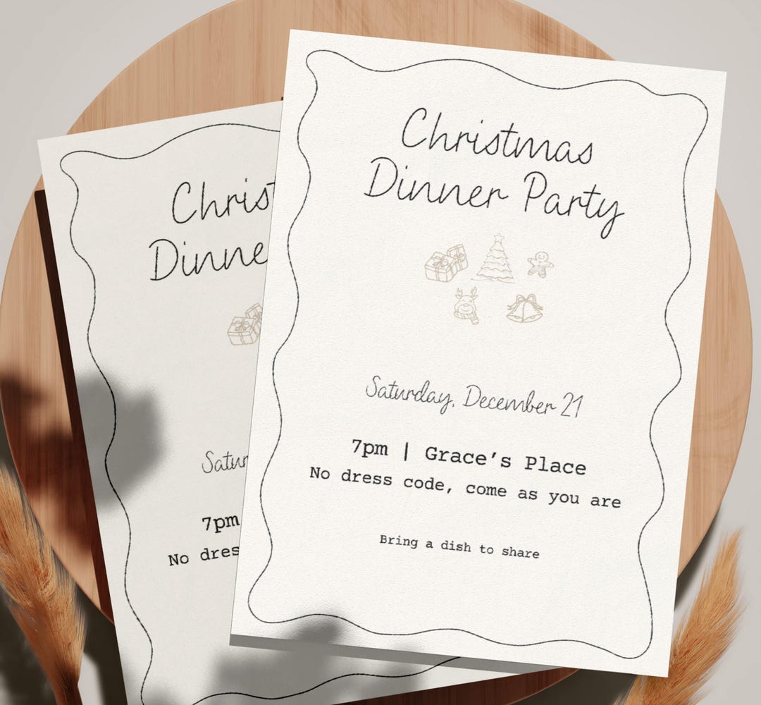 Whimsical Christmas Party Invitation Christmas Luncheon Invitation ...