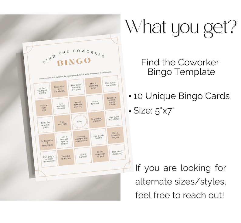 Workplace Bingo Find the Coworker Bingo Office Party Bingo Icebreaker ...