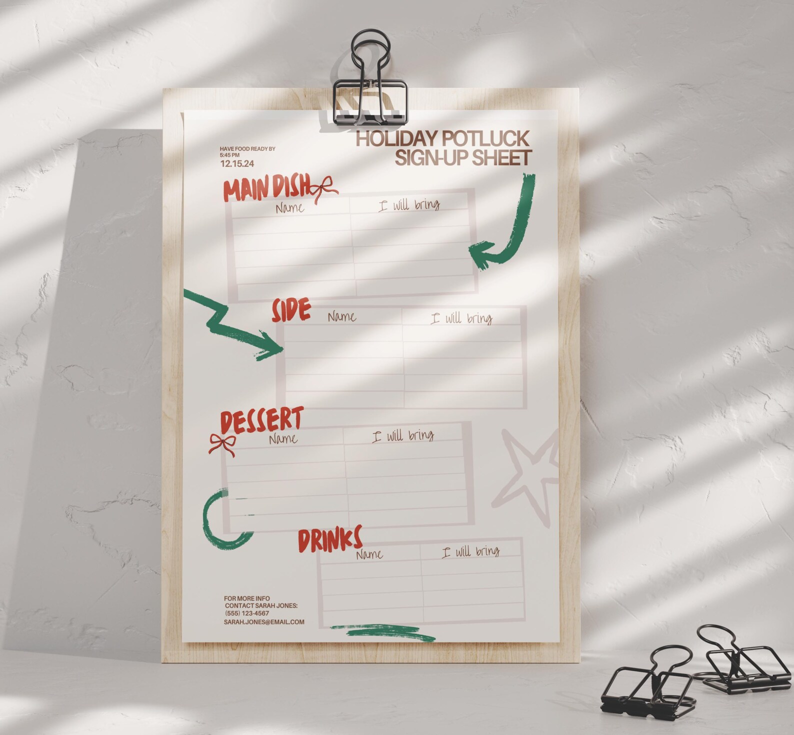 Christmas Potluck Sign up Sheet Editable Potluck Flyer Holiday Potluck ...