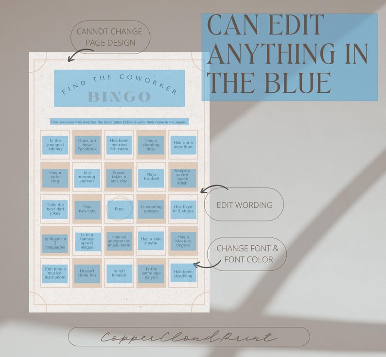 Workplace Bingo Find the Coworker Bingo Office Party Bingo Icebreaker ...