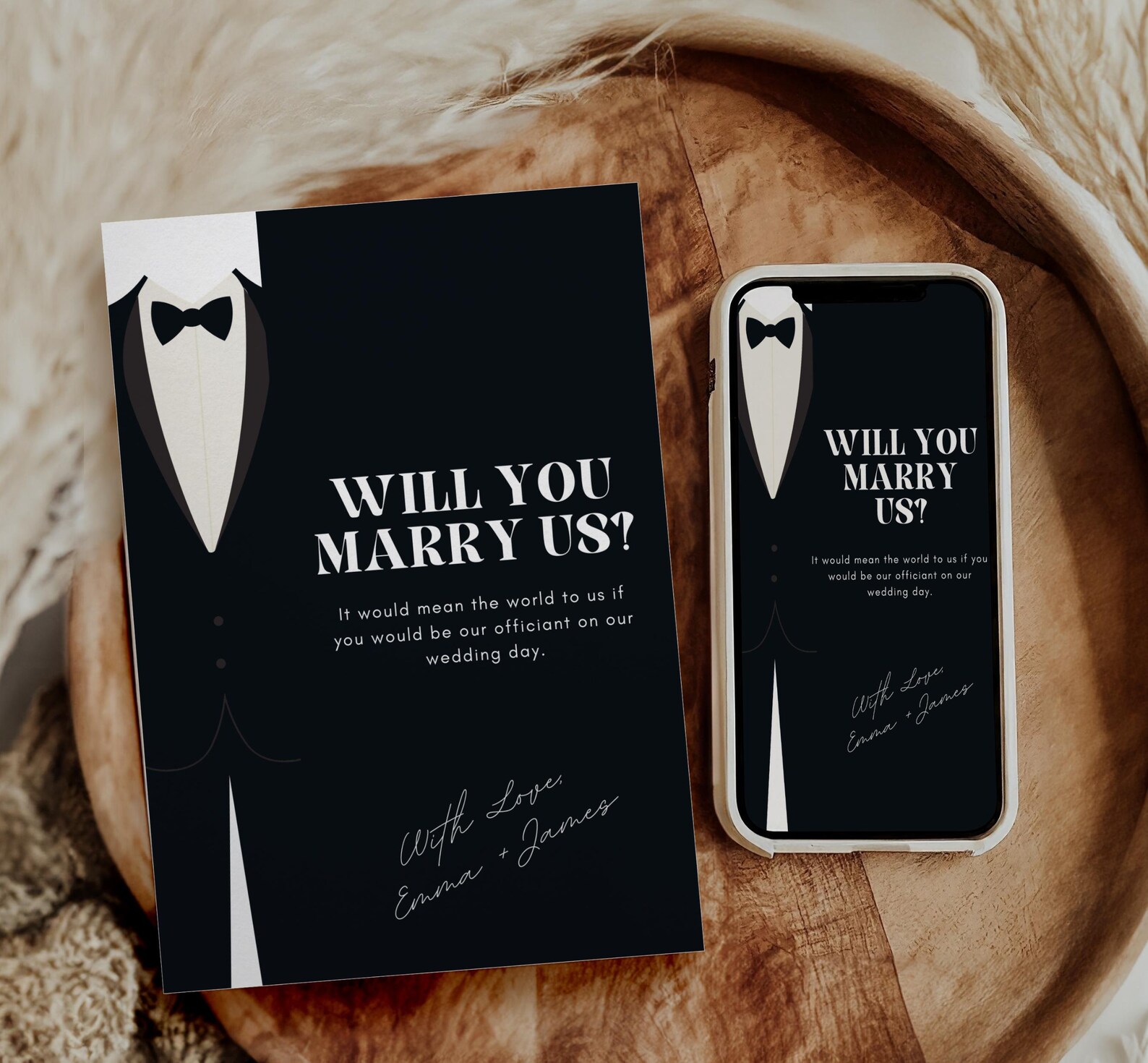 Officiant Proposal Card Will You Marry Us Printable Editable Card Ask ...