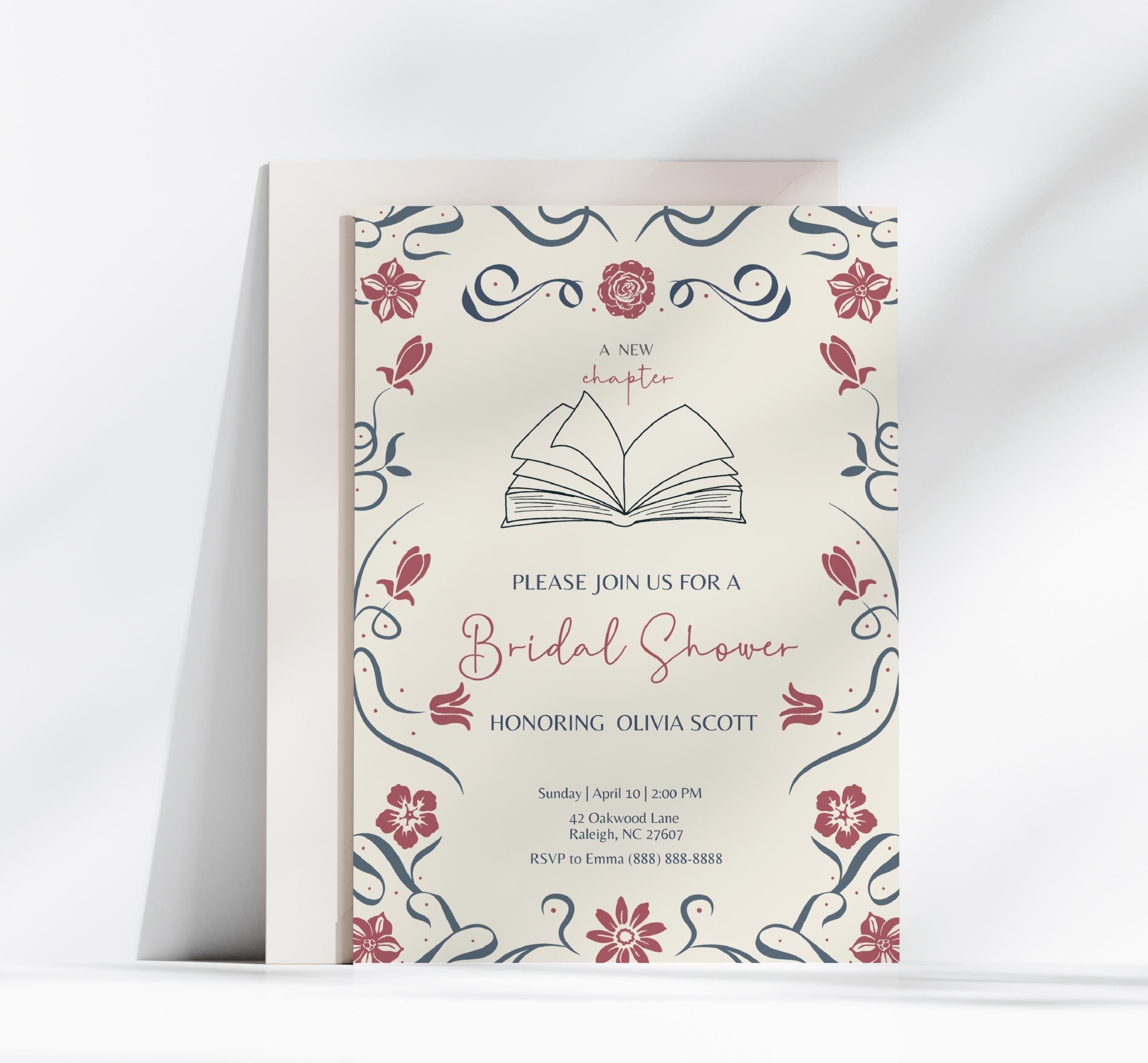 Book Bridal Shower Invite New Chapter Bridal Shower Book Core Bridal ...