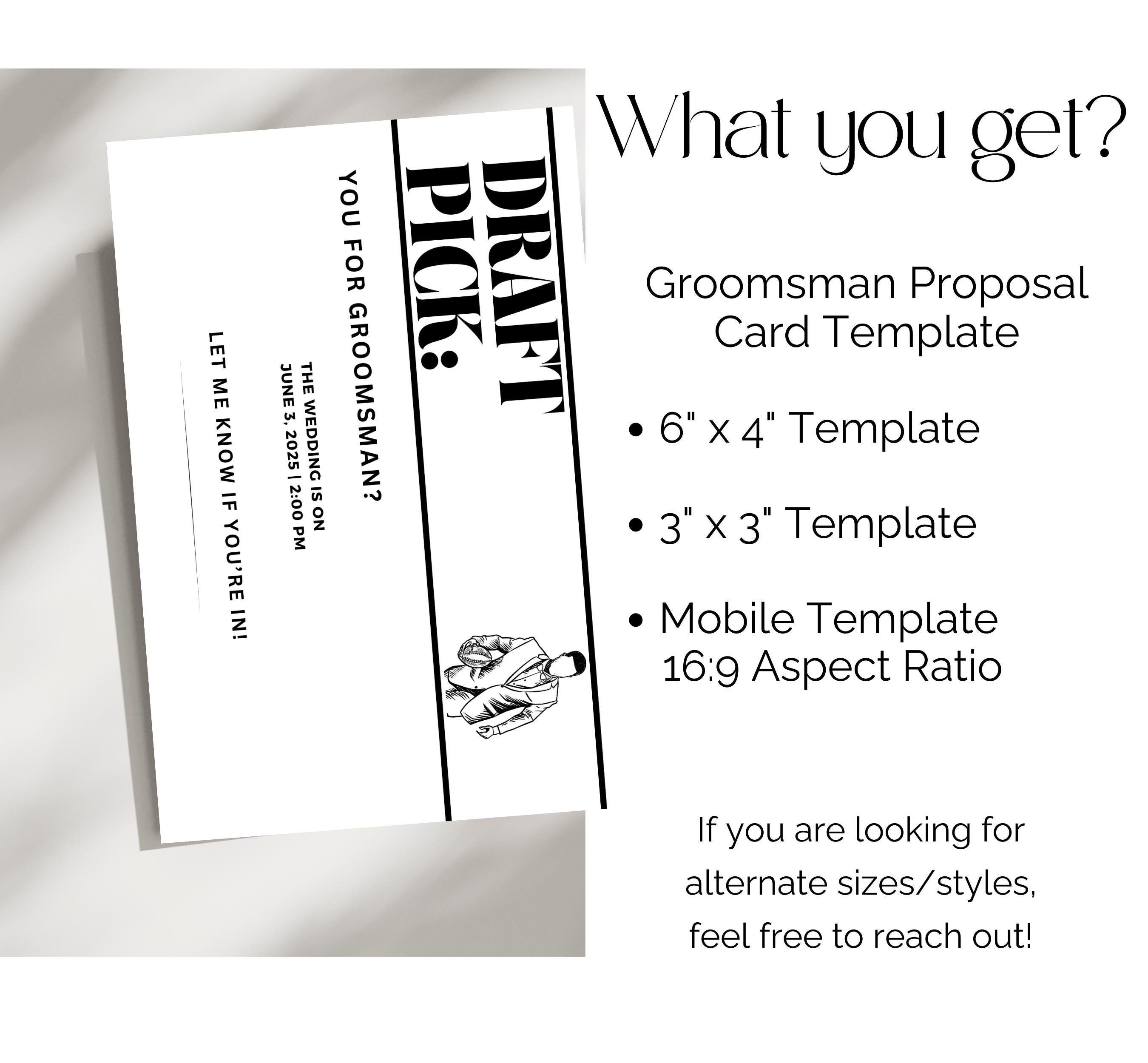 Groomsman Proposal Card Template Football Themed Cheap Groomsman Gift ...