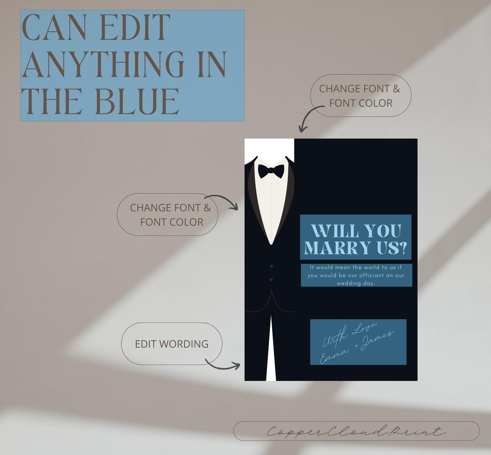 Officiant Proposal Card Will You Marry Us Printable Editable Card Ask ...