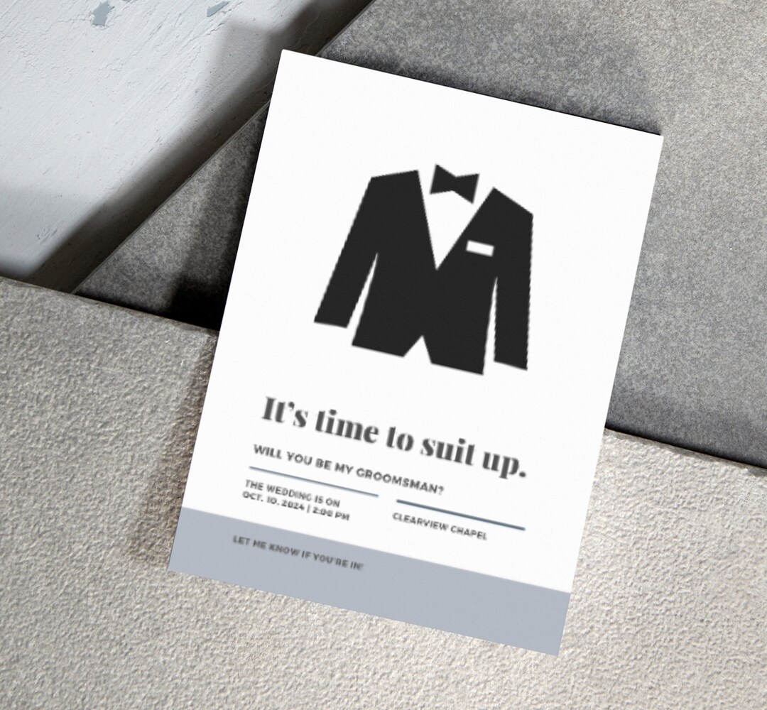 Groomsman Proposal Card Suit up Groomsman Proposal Suit up Groomsman ...