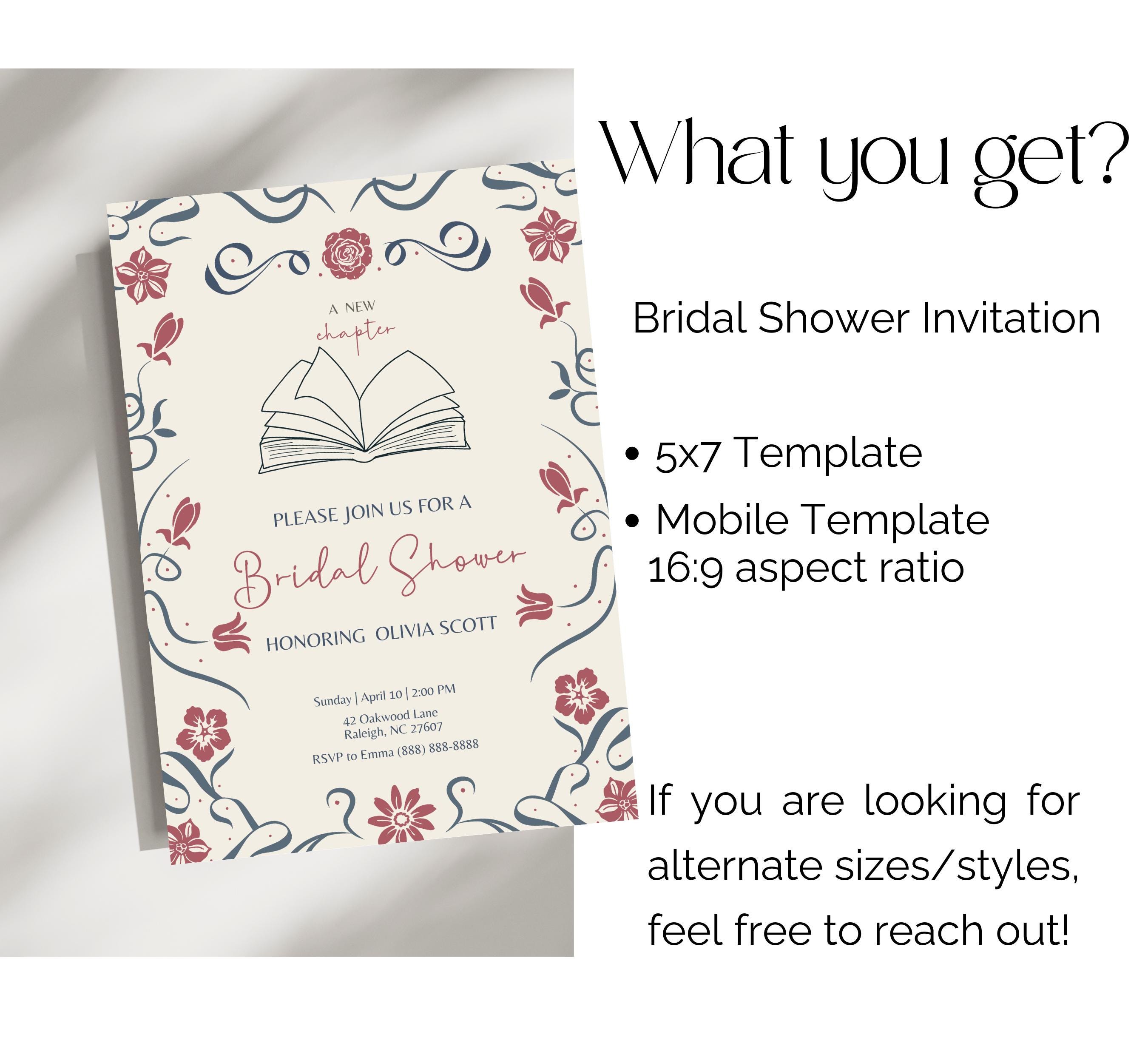 Book Bridal Shower Invite New Chapter Bridal Shower Book Core Bridal ...