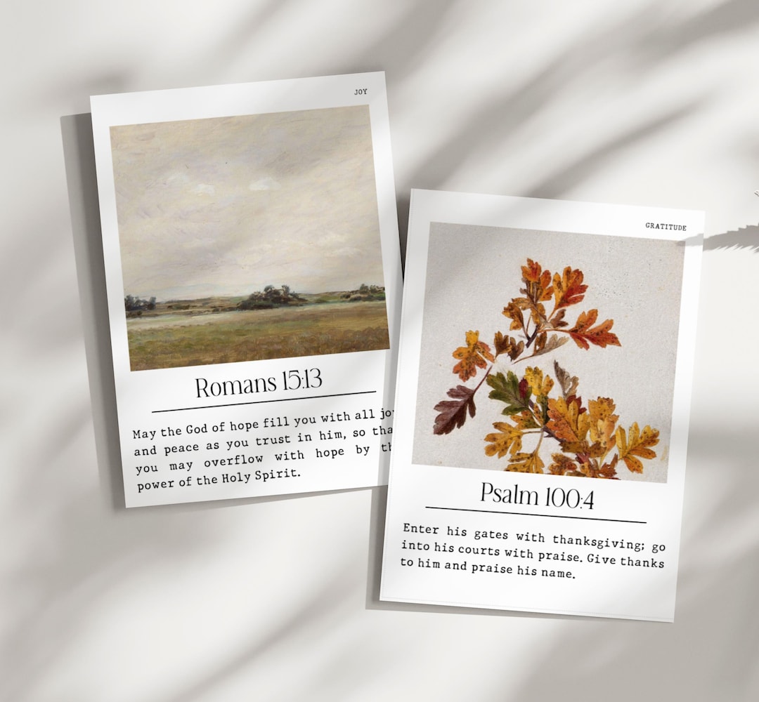Bible Verse Cards Fall Theme 20 Printable Scripture Cards Christian ...