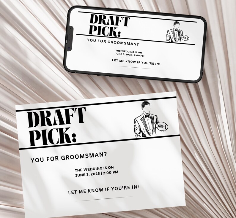 Groomsman Proposal Card Template Football Themed Cheap Groomsman Gift ...