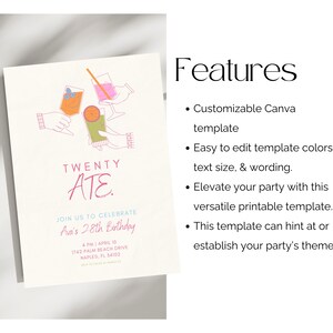 Twenty Ate Birthday Invitation Hand Drawn Scribble Cocktail Invitation ...