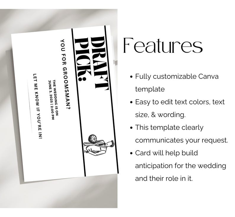 Groomsman Proposal Card Template Basketball Theme Cheap Groomsman Gift ...