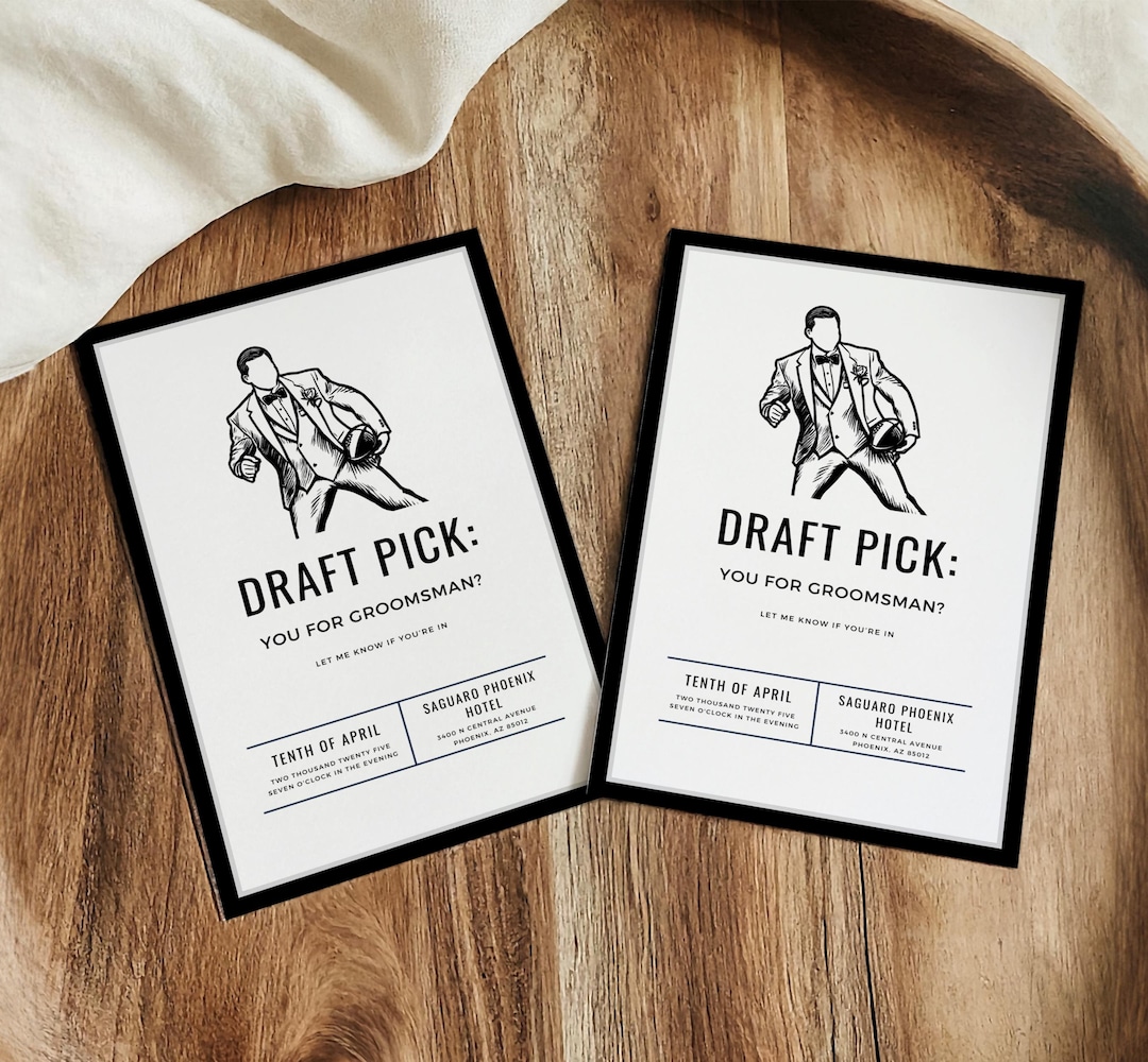 Groomsman Proposal Card Template Football Themed Cheap Groomsman Gift ...