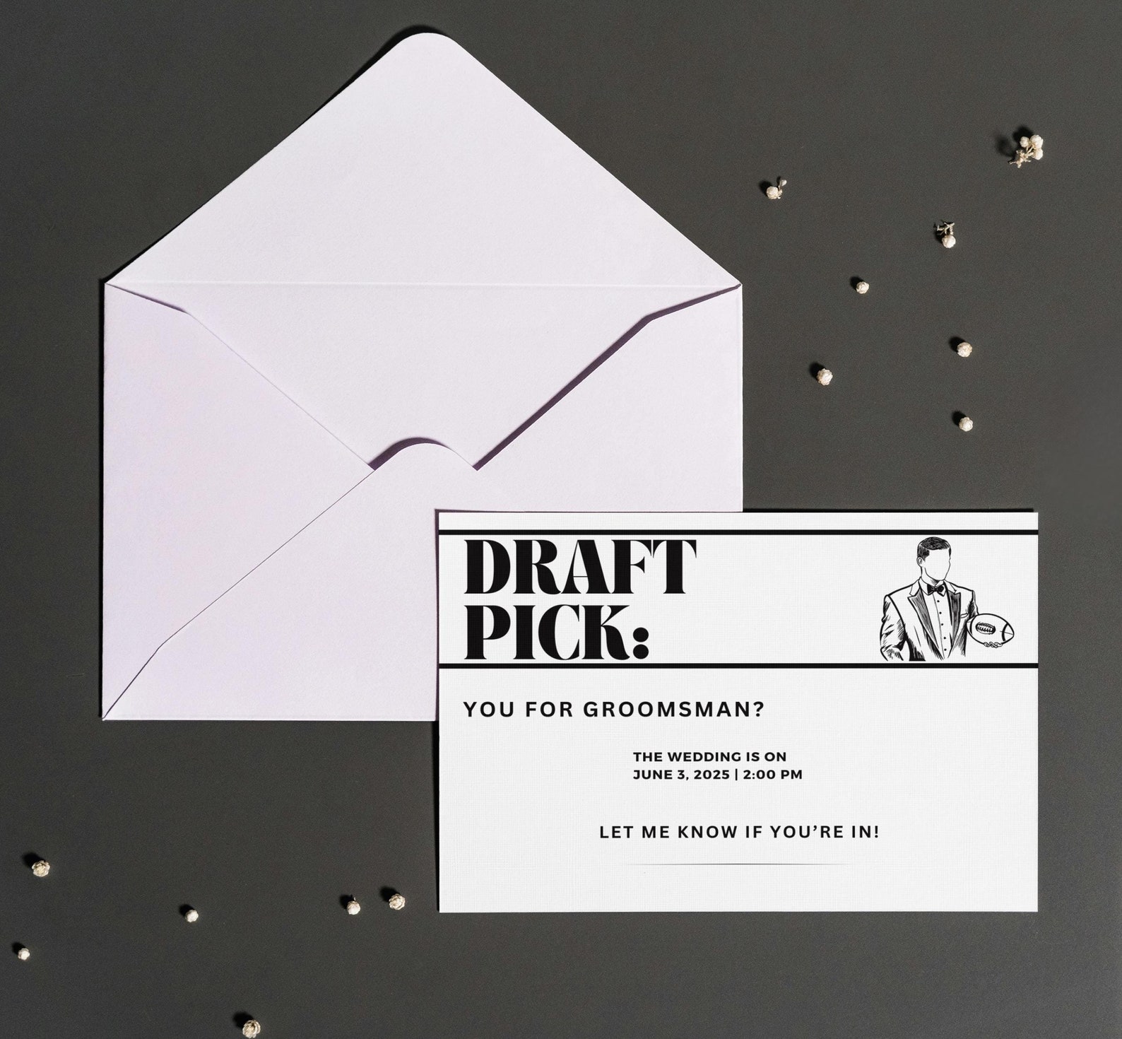 Groomsman Proposal Card Template Football Themed Cheap Groomsman Gift ...