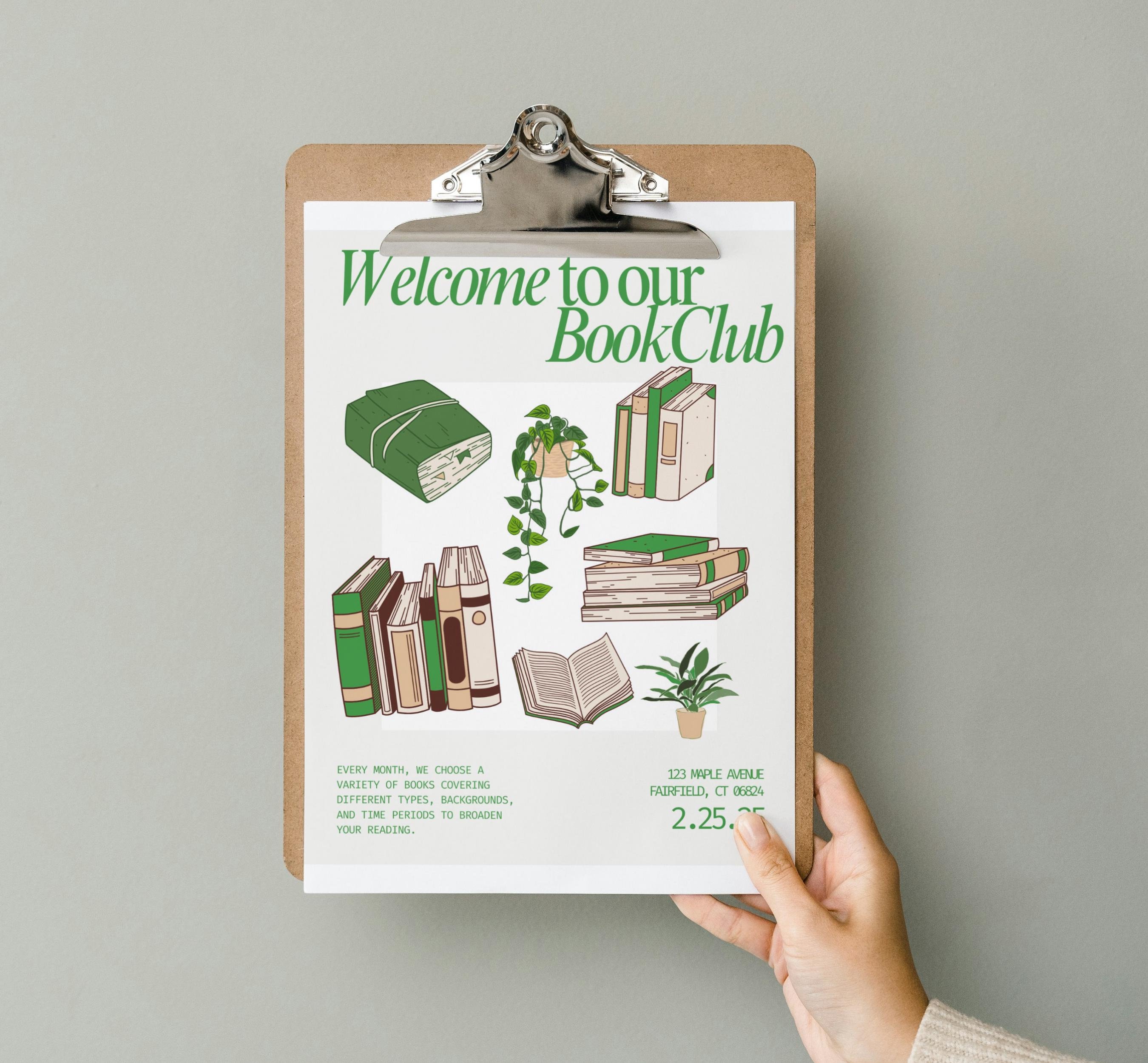 Editable Book Club Flyer Book Club Invite Retro Style Flyer Bookcore ...