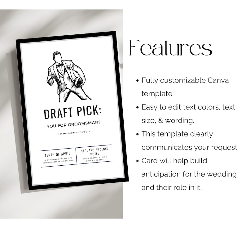 Groomsman Proposal Card Template Football Themed Cheap Groomsman Gift ...