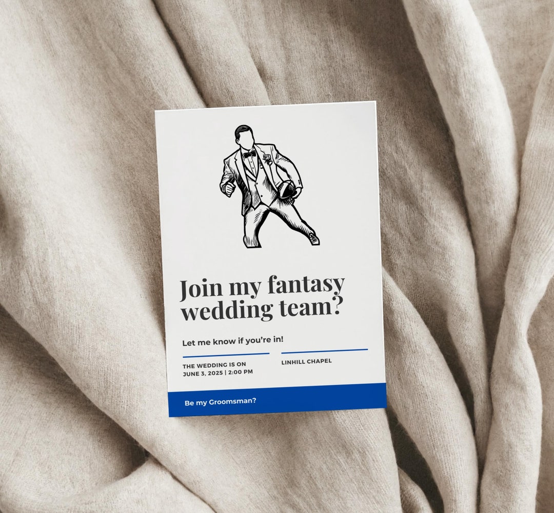 Groomsman Proposal Card Football Themed Groomsman Card Template Custom ...