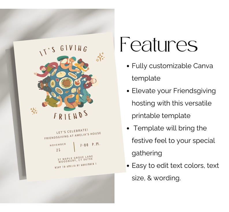 Friendsgiving Potluck Invitation It's Giving Friends Invite ...