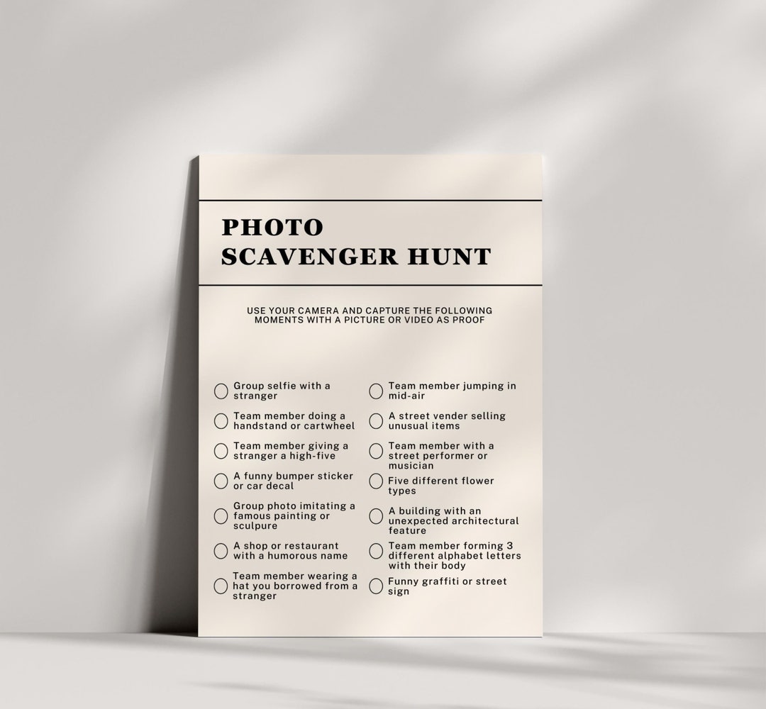 Scavenger Hunt for Teens Outdoor Scavenger Hunt Teen Photo Scavenger ...