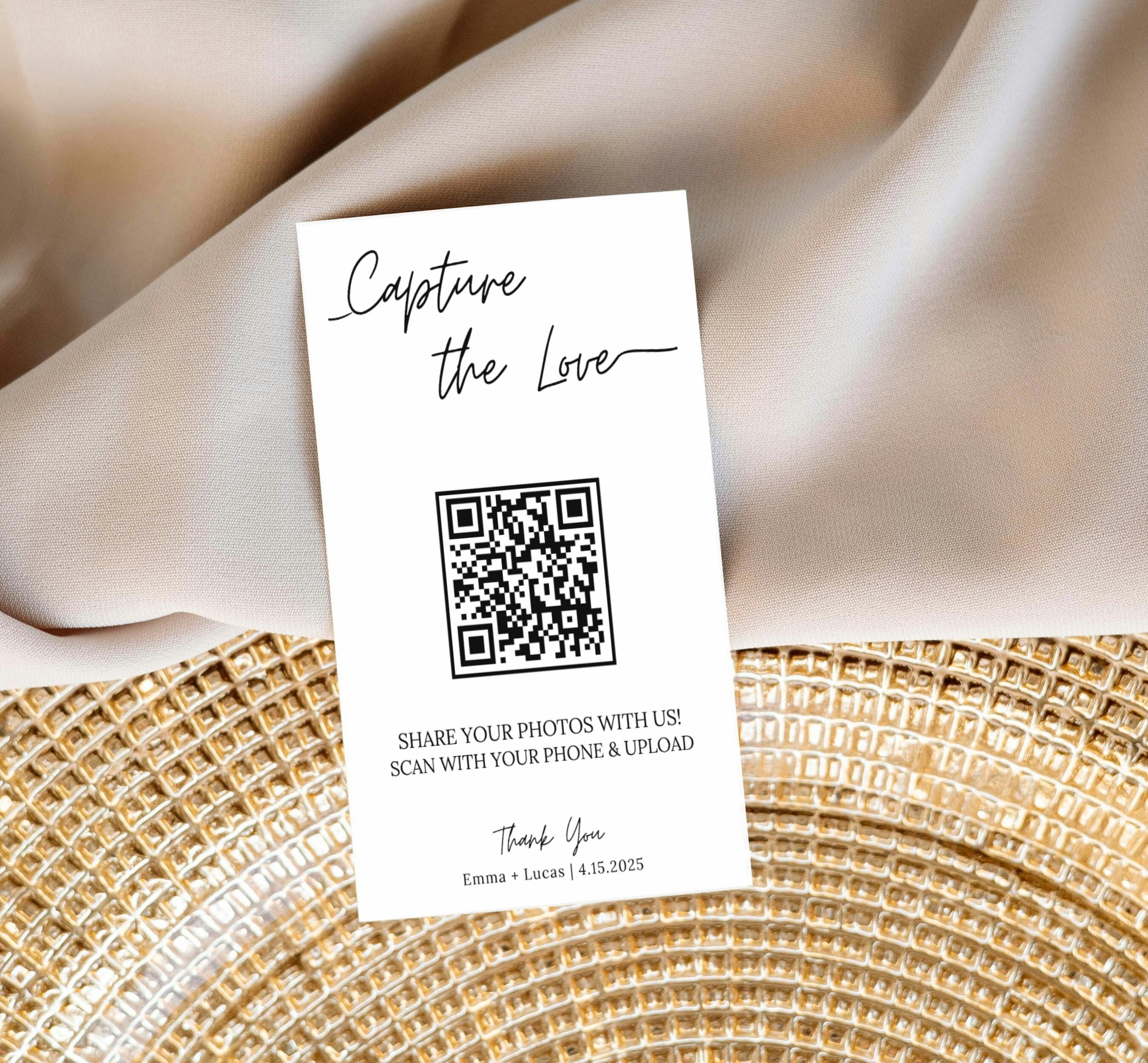 Capture the Love Wedding QR Code Photo Share Custom QR Code Sign Photo ...