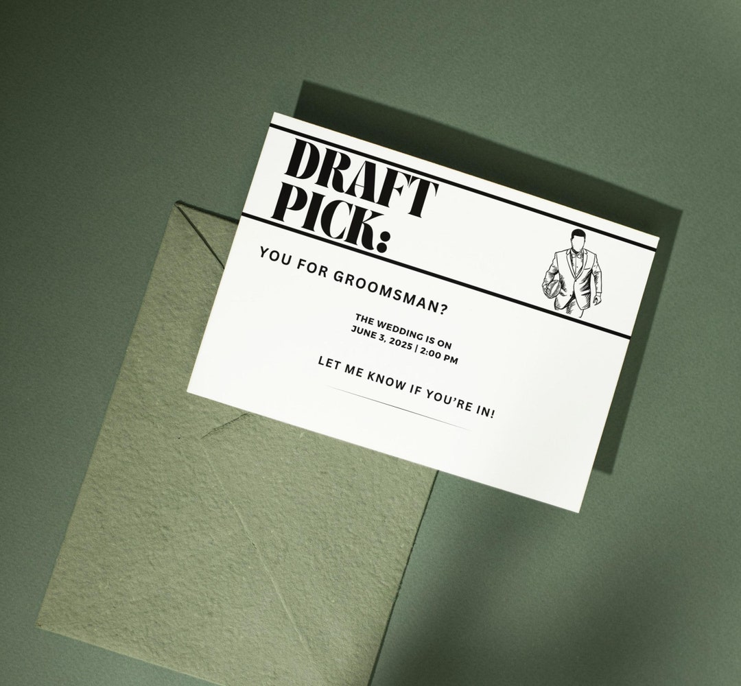 Football Themed Groomsman Proposal Card Template Cheap Groomsman Gift ...