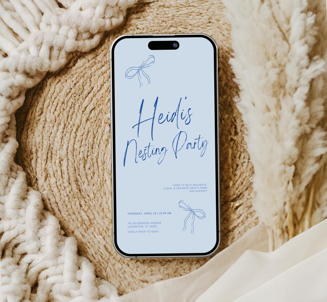 Nesting Party Invite Blue Nesting Shower Invite Nesting Party ...