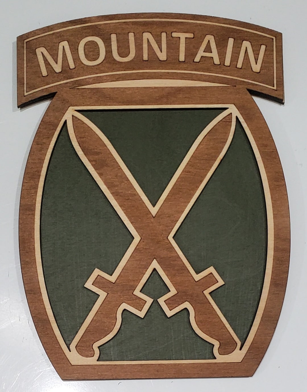 10th Mountain Division, Military Patch, Emblem, Laser Engraved Wood ...