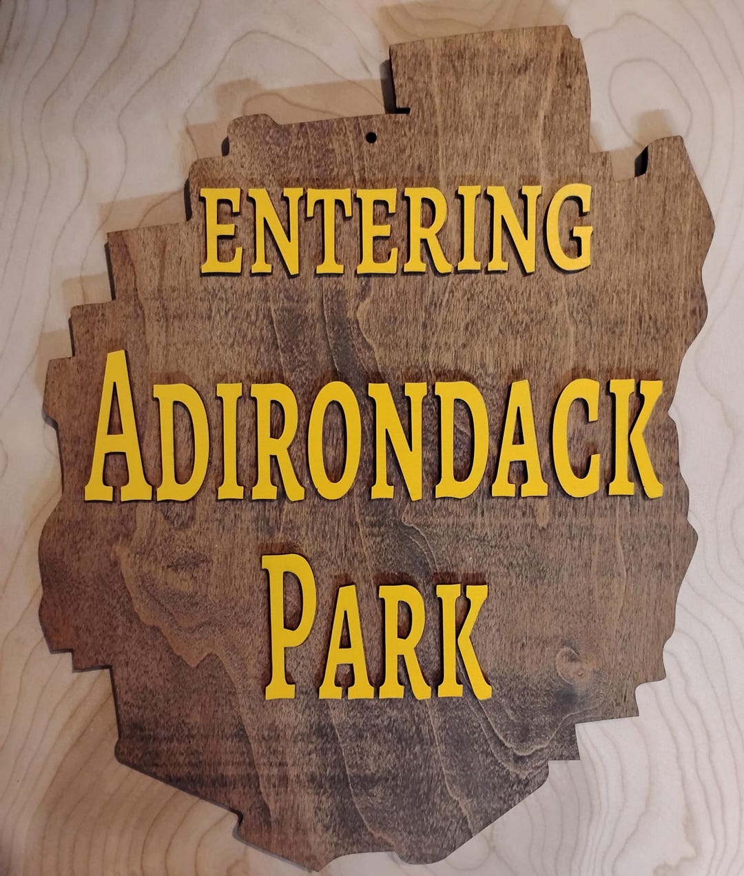Entering Adirondack Park Sign, Laser Engraved Wood Sign, Stained Maple ...