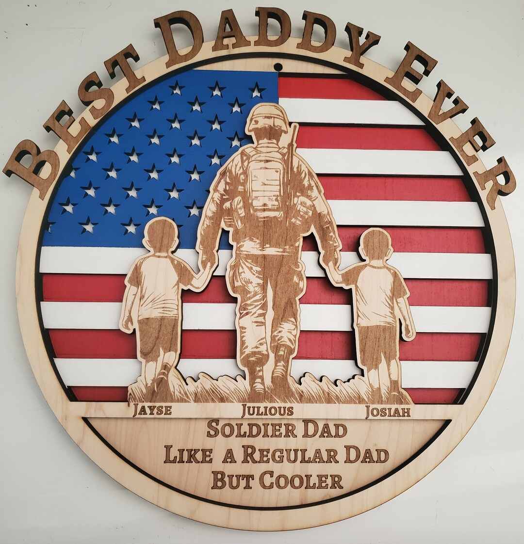 Custom Father's Day Sign, Best Daddy Ever, Soldier Sign, Dad With ...