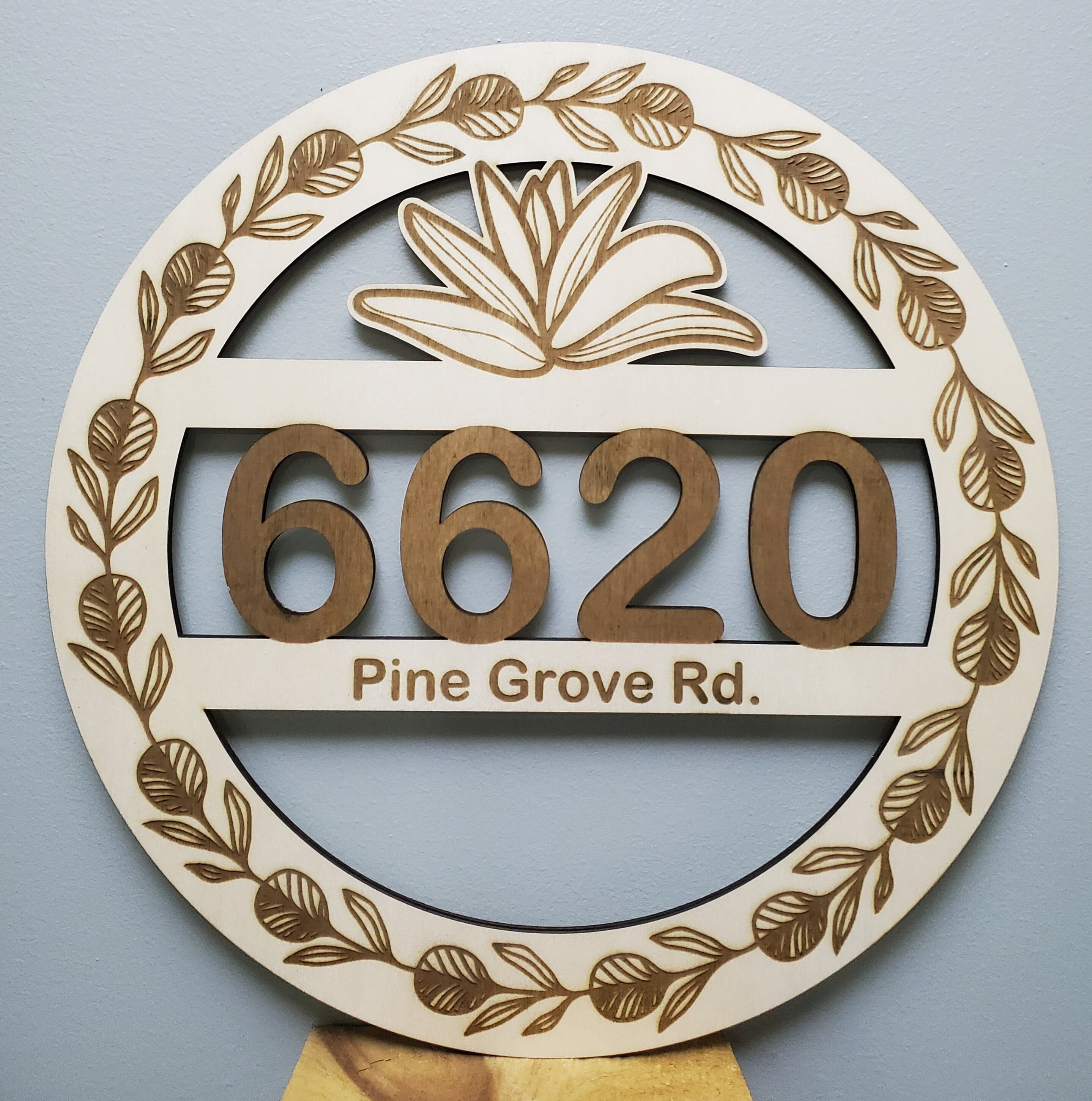 Address Plaque Sign, Door Hanger, Laser Engraved Wood Sign, Rated for ...