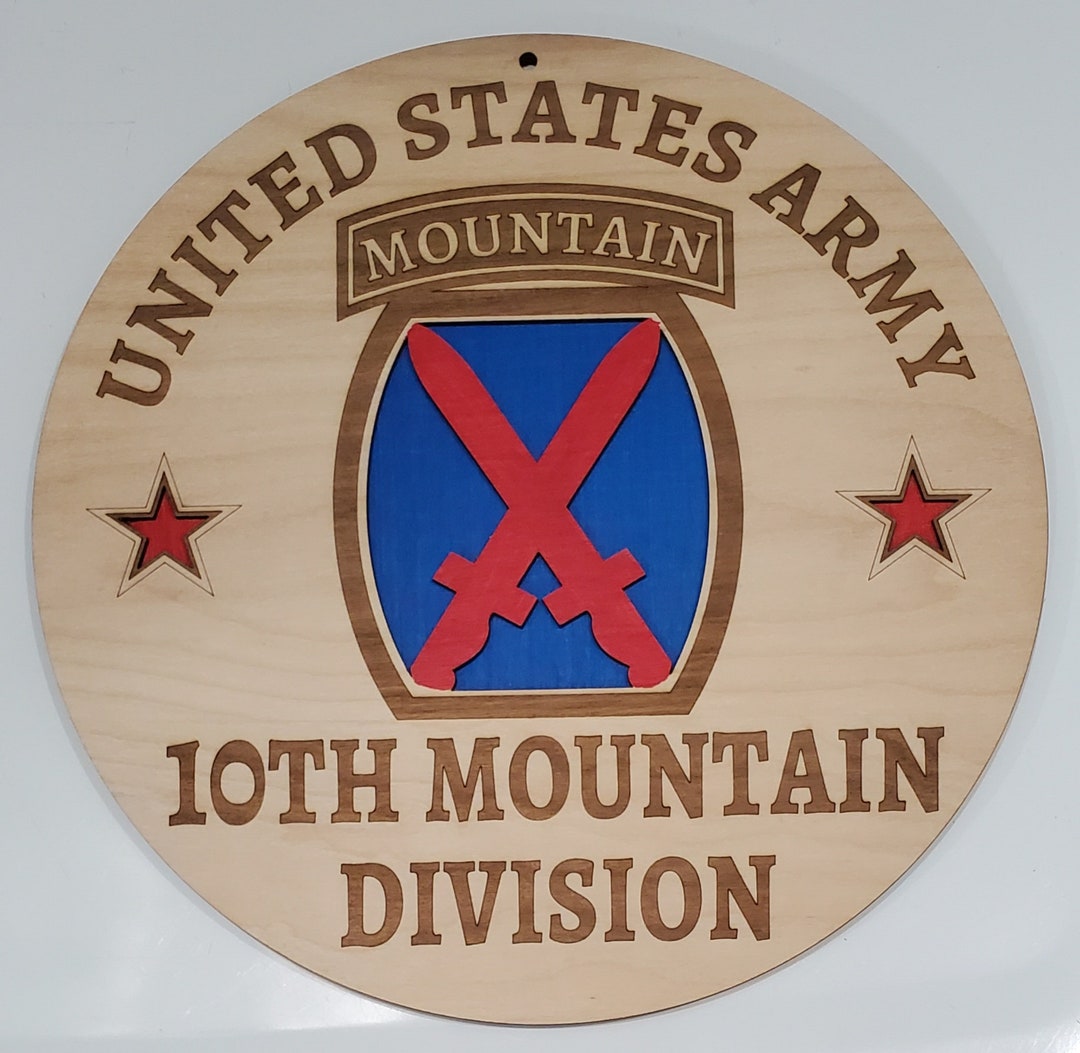 10th Mountain Division, Military Patch, Emblem, Layered Laser Engraved ...
