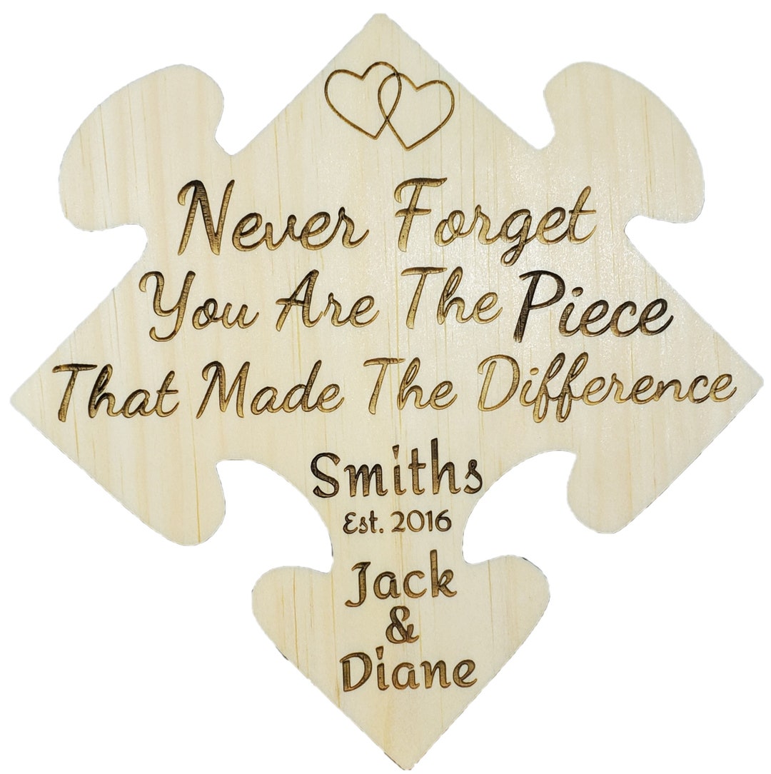 Missing Puzzle Piece Lovers Sign, Laser Engraved Wood Sign, Maple ...