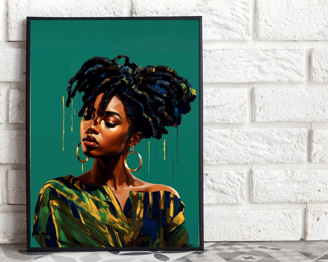 Black Woman Wall Art, INSTANT DOWNLOAD, African Woman Art, Female Portrait Print, Woman Abstract ...