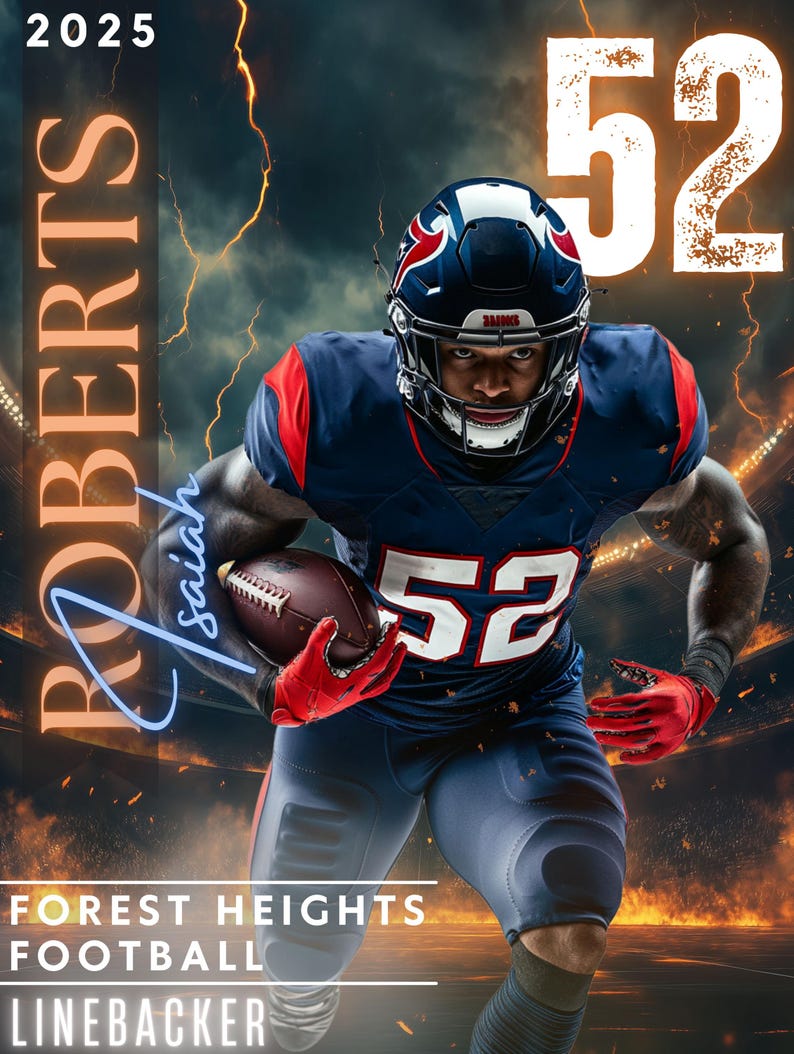 Fiery Football Stadium Canva Template: Player Highlights & Team Posters ...