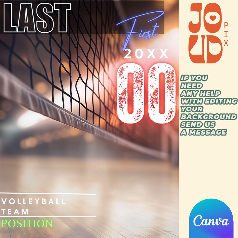 Volleyball Senior Sports Poster: Custom Team Banner Canva Template - Etsy